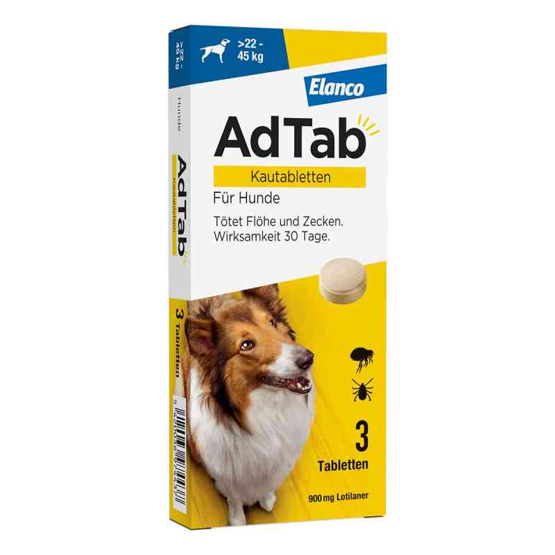 AdTab Hund 22 - 45 kg Kautablette gegen Zecken und Flöhe 3 stk