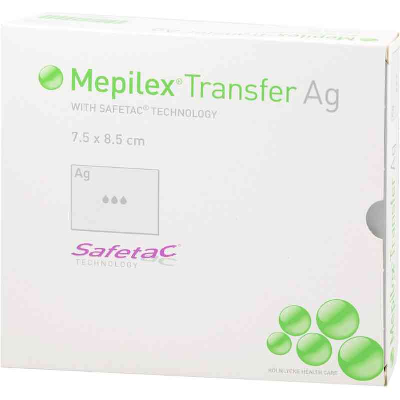Mepilex Transfer Ag Schaumverband 7,5x8,5 cm sterilisatus 10 stk