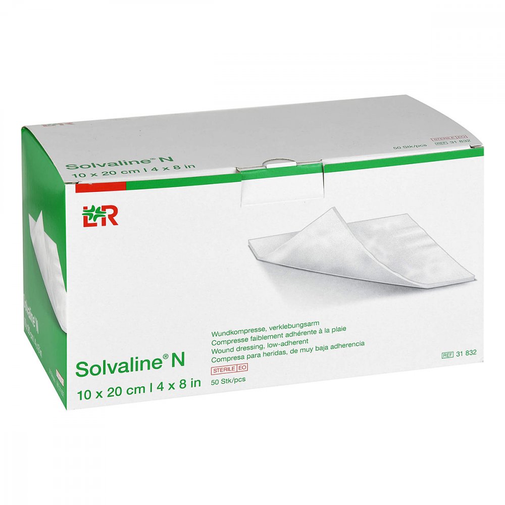 Solvaline N 10x20 cm steril Kompressen 50 stk
